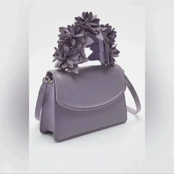 Zara | Bags | Zara Lilac Flower Appliqu Mini Crossbody Bag | Poshmark
